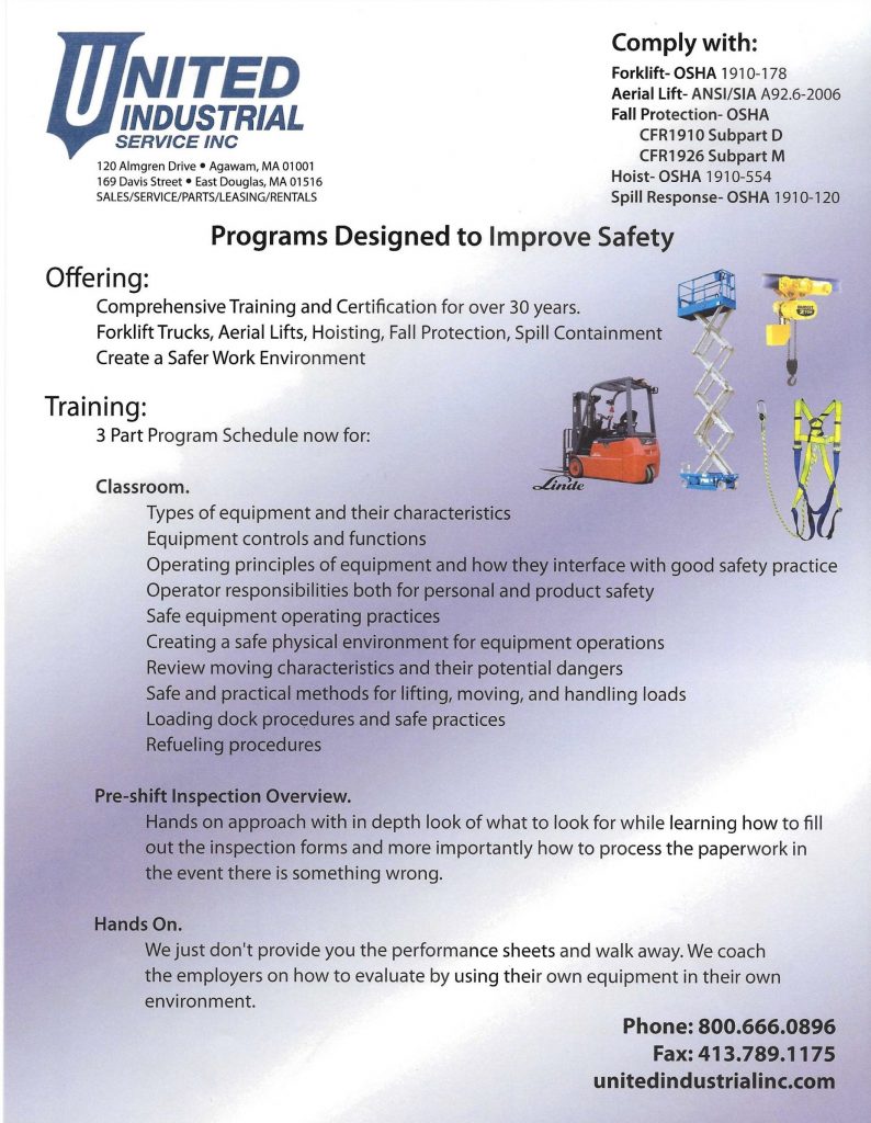 Forklift Safety Programs - United Industrial Service Incorporated ...